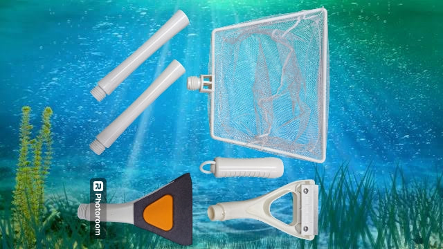 3 in 1 Aquarium Cleaning Kit with Algae Scrapper | Fish Net | Sponge S ...